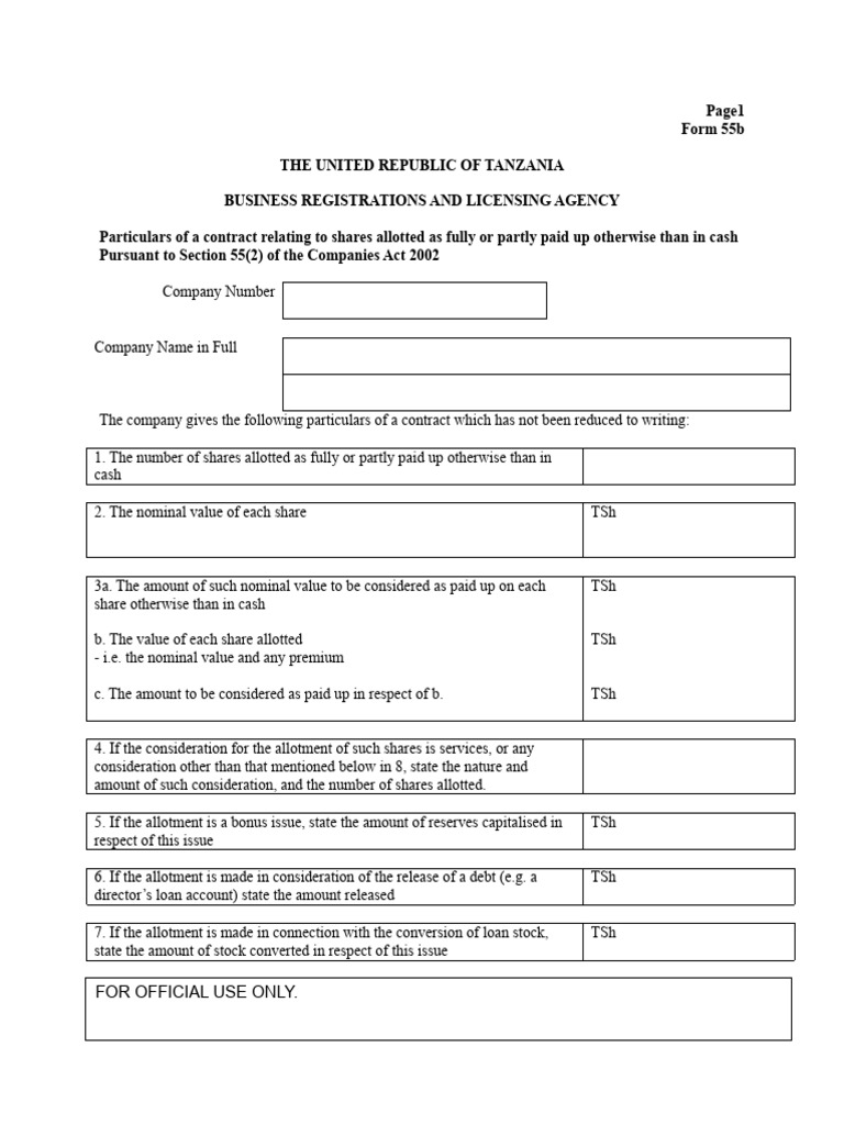 Brela Form 55b | PDF