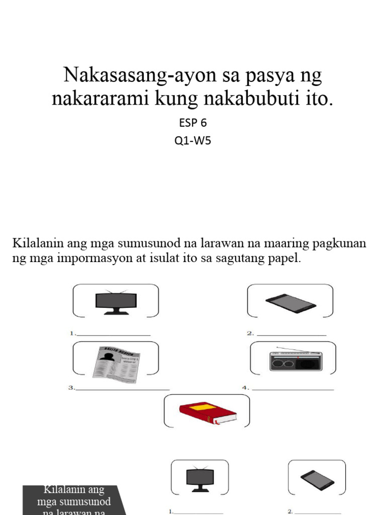 Q1-W5 Nakasasang-Ayon Sa Pasya NG Nakararami Kung Nakabubuti Ito | PDF