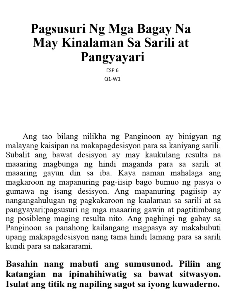 Pagsusuri NG Mga Bagay Na | PDF
