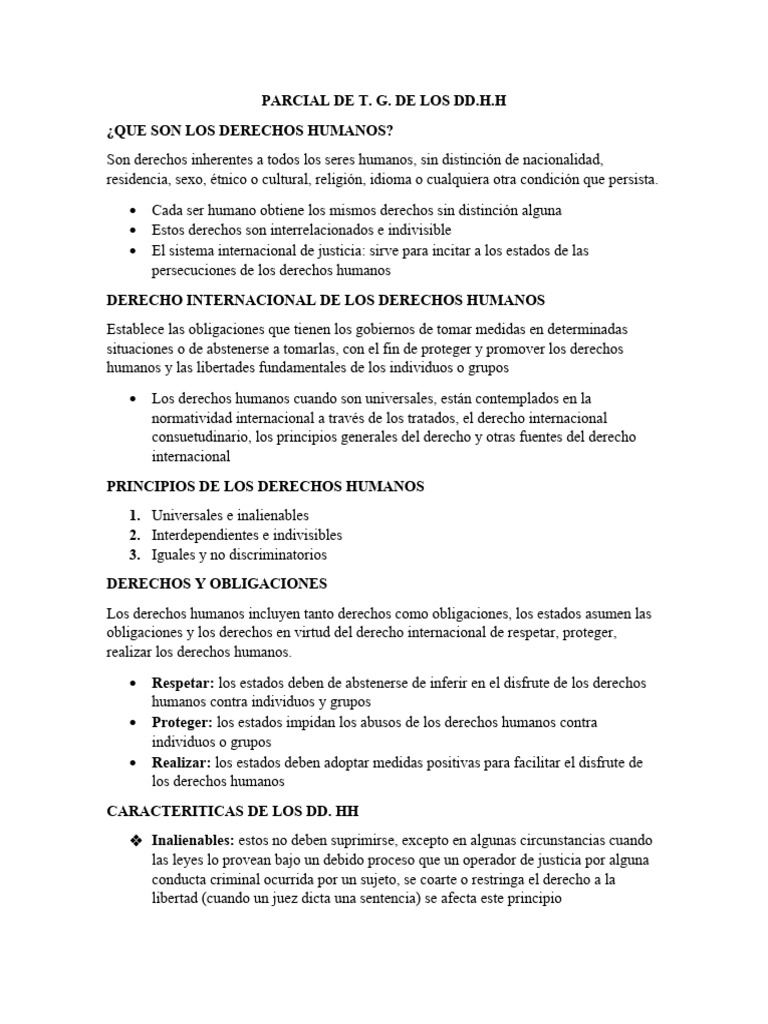 Parcial de DD - HH | PDF | Derechos humanos | Derechos