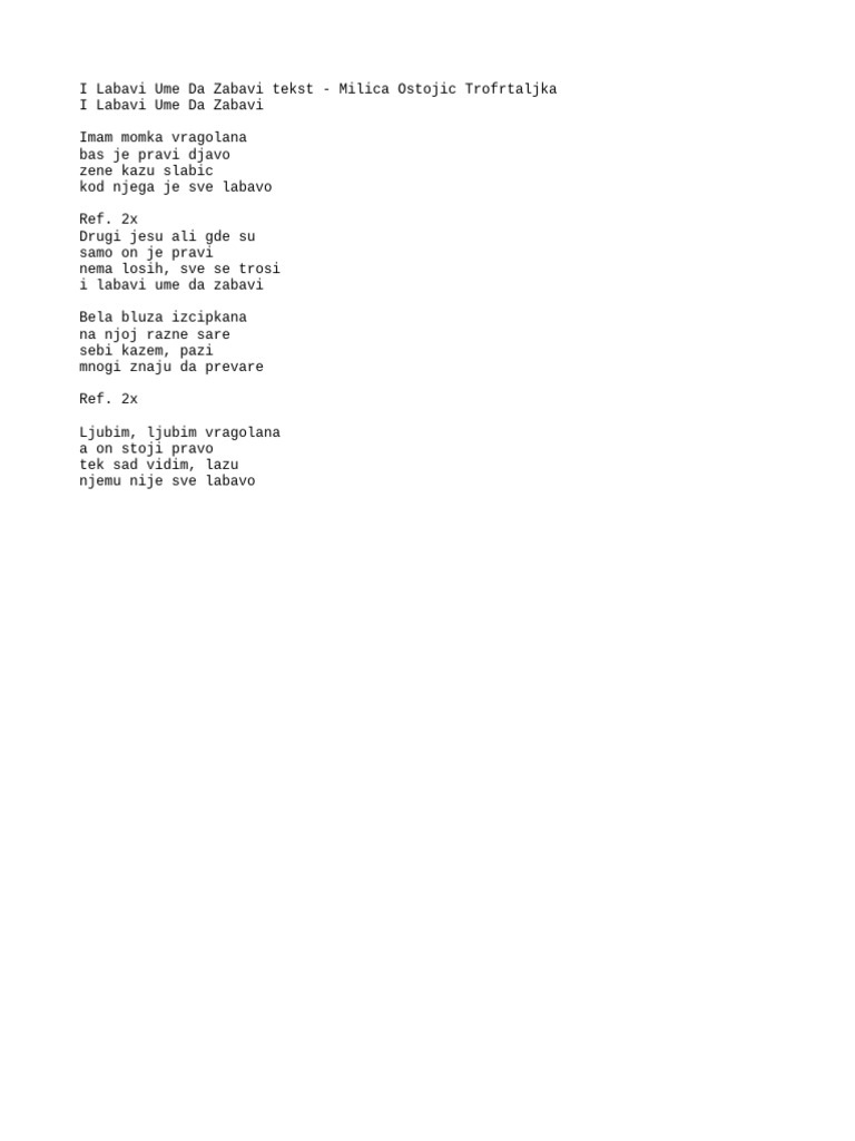 Milica Ostojic Trofrtaljka | PDF