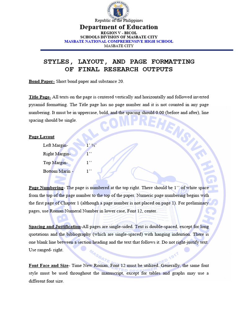 Research-Format Specification | PDF | Typefaces | Page Layout