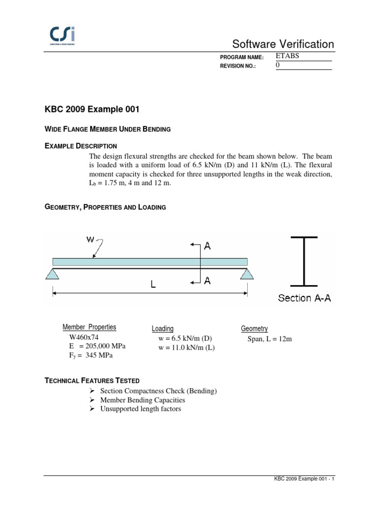 KBC 2009 Steel Beam Design Example | PDF