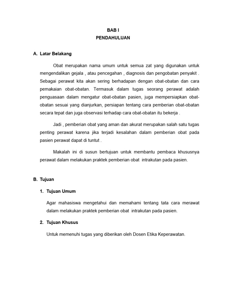 Prosedur Pemberian Obat Intrakutan | PDF