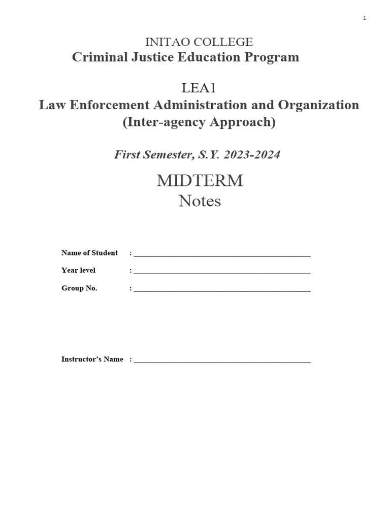 LEA1 - Midterm Notes | PDF