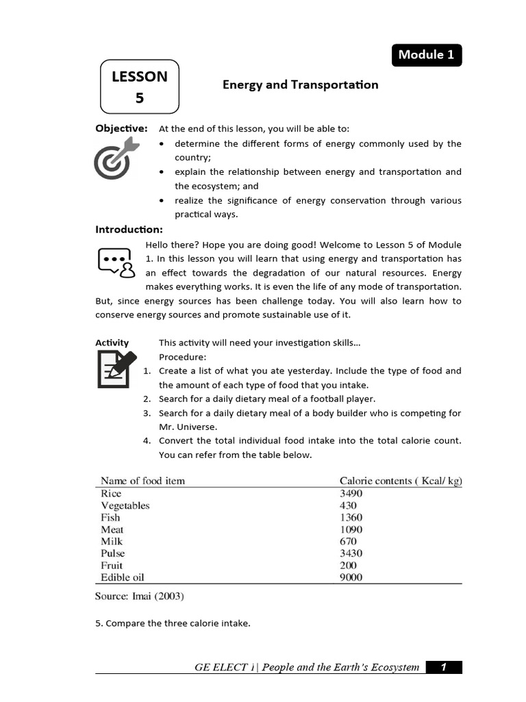 GE ELECT I - Module 1 Lesson 5 | PDF | Science & Mathematics