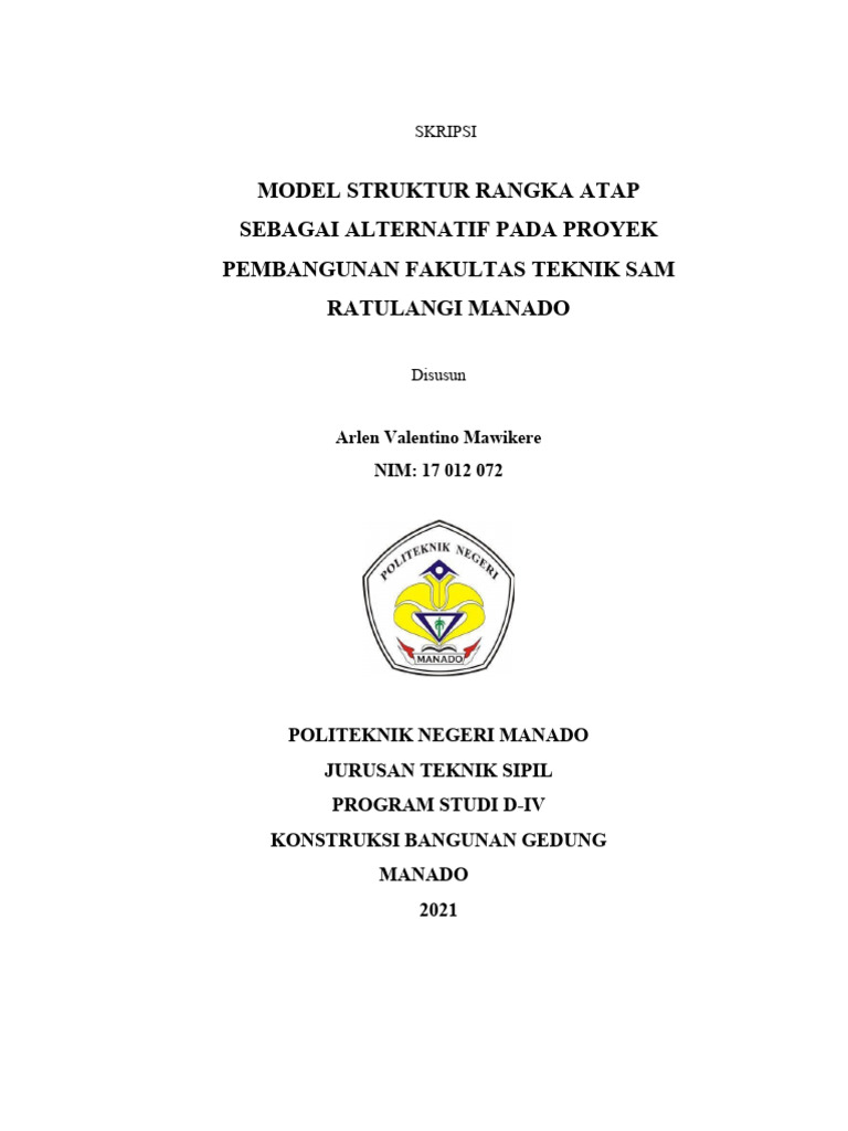 Model Rangka Atap untuk Fakultas Teknik | PDF