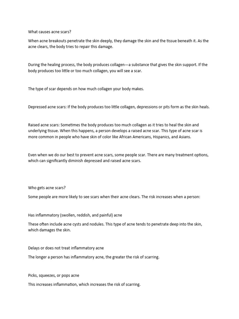 What Causes Acne Scars | PDF