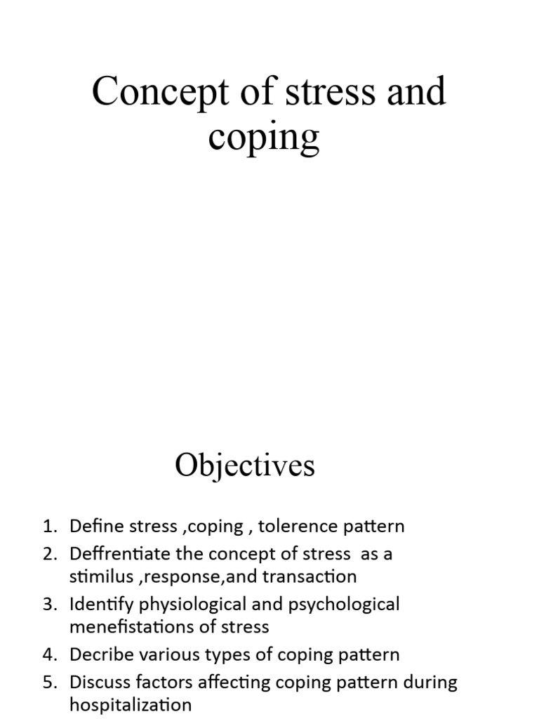 UNIT XI. Concept of Stress & Coping | PDF