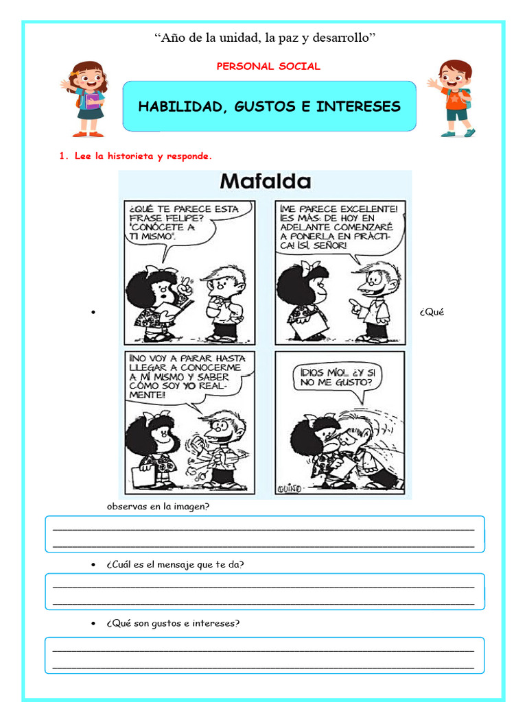 Ficha Habilidad Gustos e Intereses | PDF