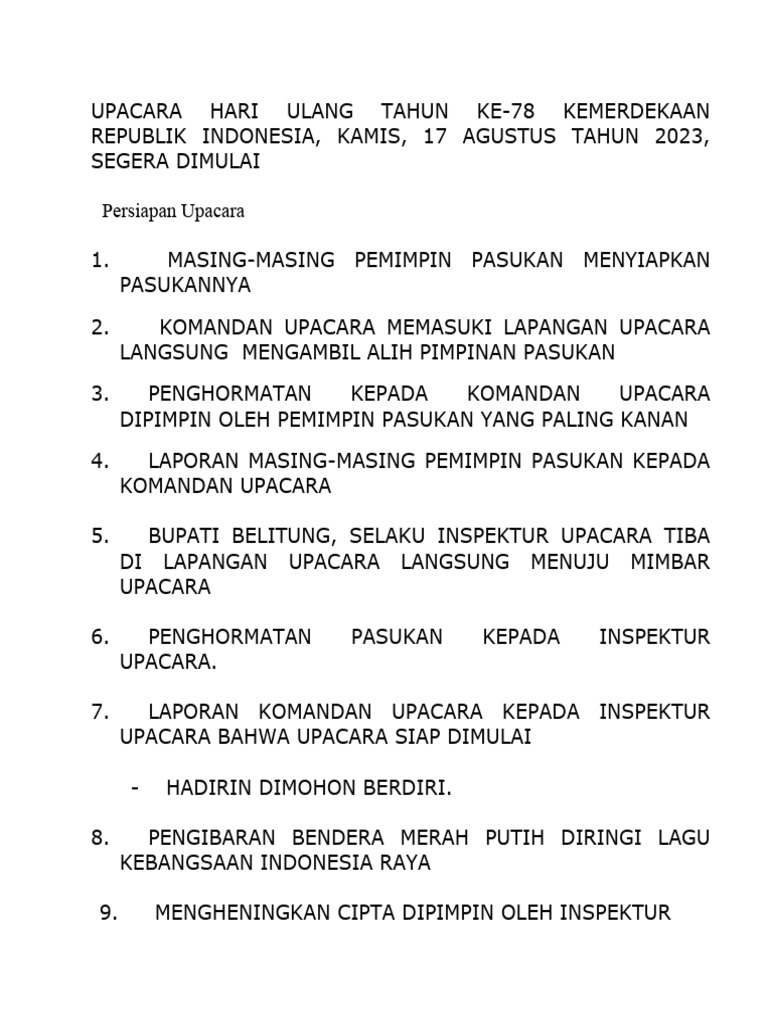 Protokol Acara Ok | PDF