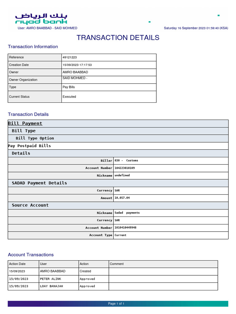 Transaction Details Report | PDF