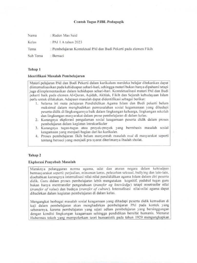 Contoh Tugas Pjbl-1 | PDF