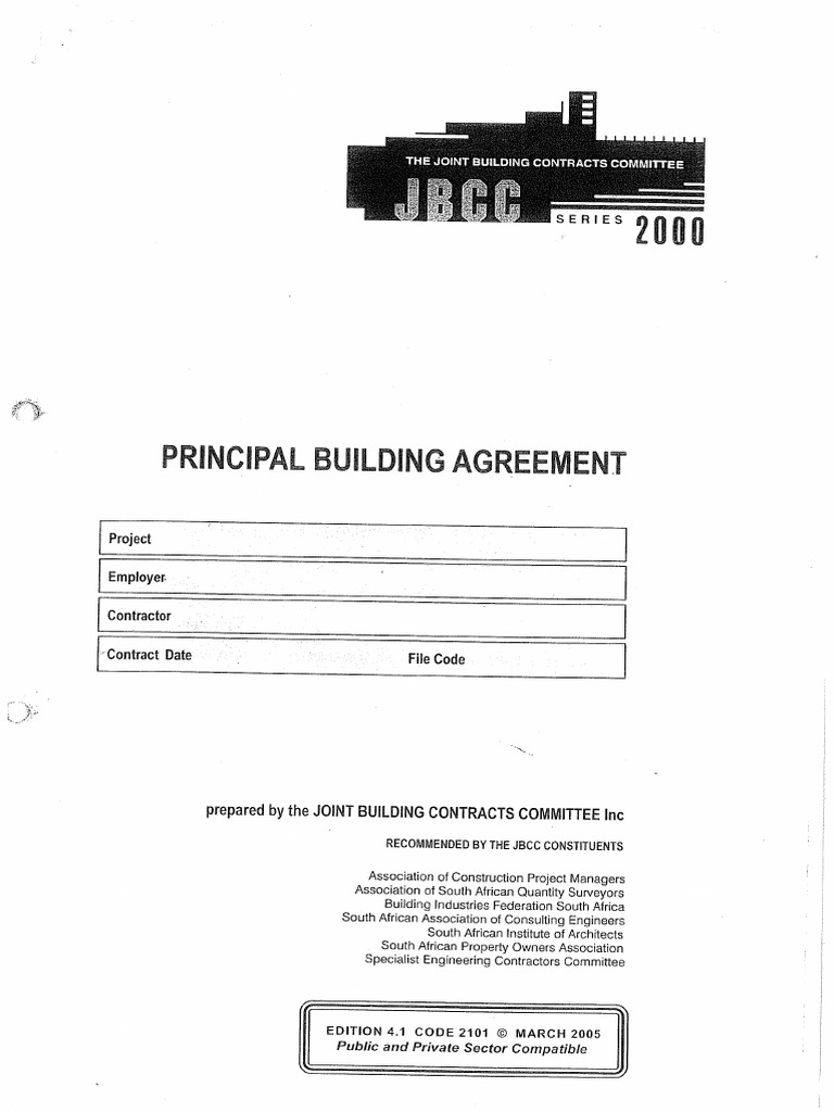 JBCC Principal Building Agreement Edtiion 4.1 March 2005 | PDF
