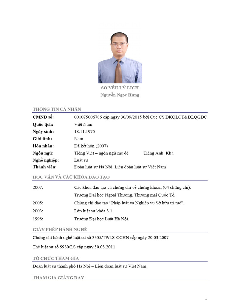 CV Nguyen Ngoc Hung Mar.2022 Vie | PDF