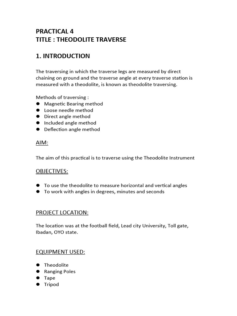 Theodolite Traverse | PDF