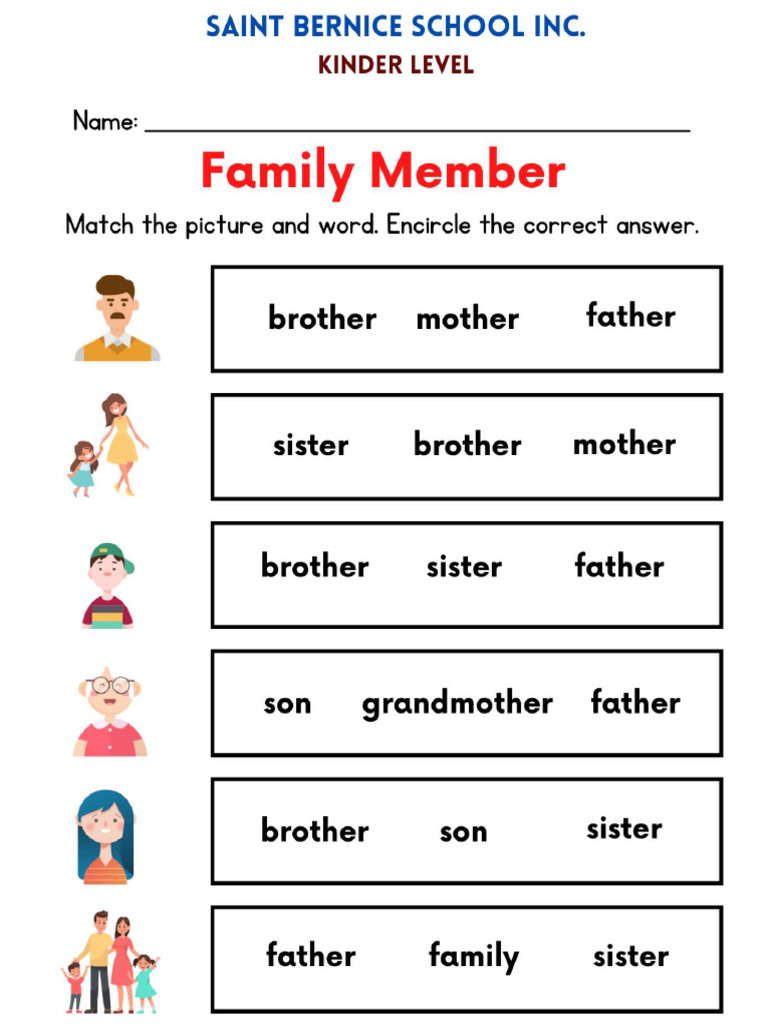 Family Worksheet | PDF