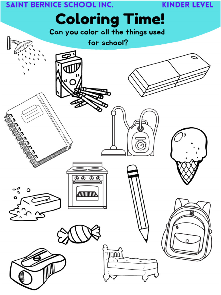 School Things Worksheet | PDF