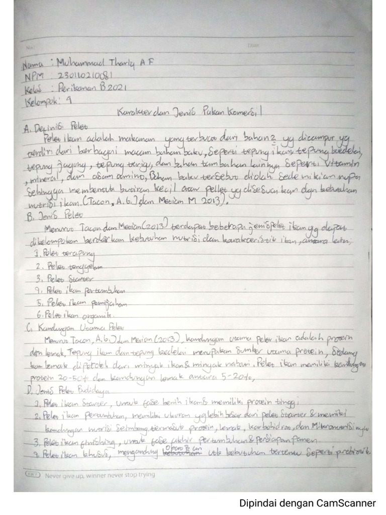 081 Muhammad Thariq AF Logbook 1 KarakterdanJenisPakan-1 | PDF 081 Muhammad Thariq AF Logbook 1 KarakterdanJenisPakan-1 | PDF