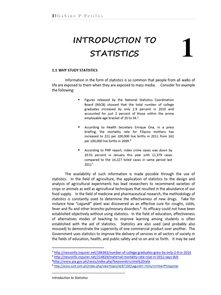 Module 1 Introduction To Statistics Petilos | PDF