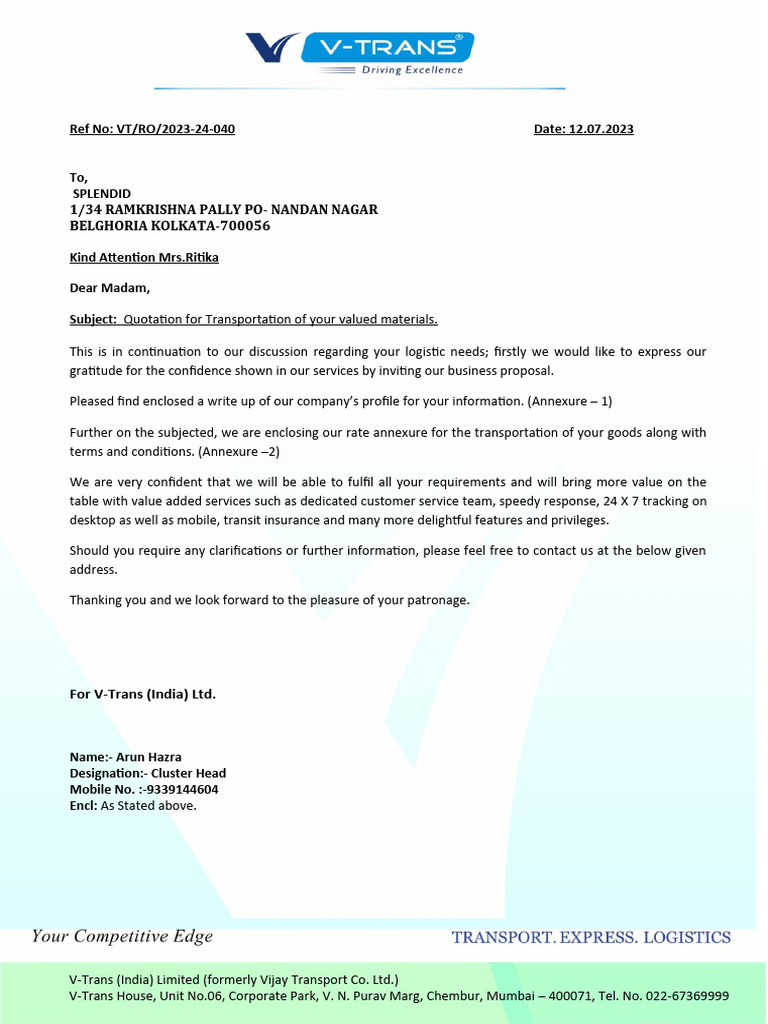 V Trans | PDF | Indemnity | Fee