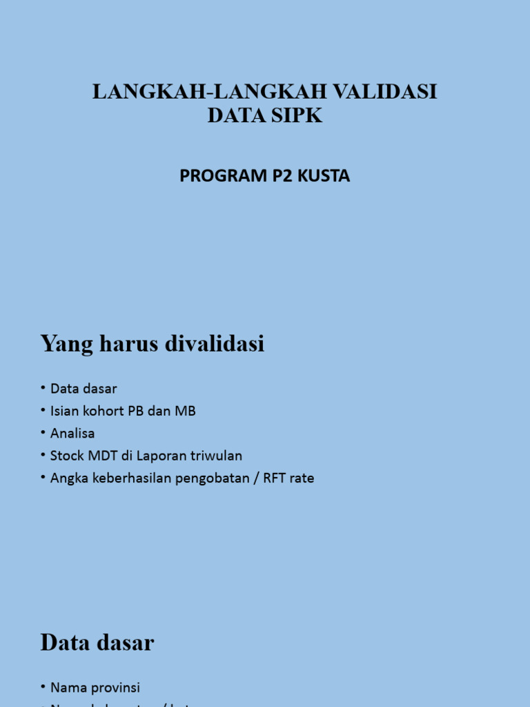 Langkah-Langkah Validasi Data Sipk | PDF