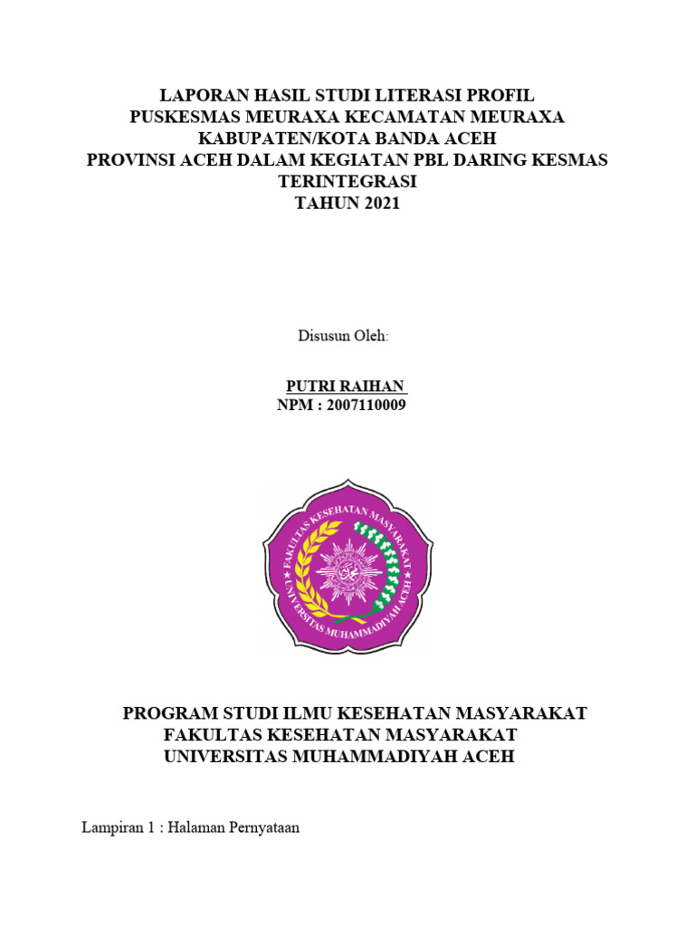 Laporan PBL Puskesmas | PDF