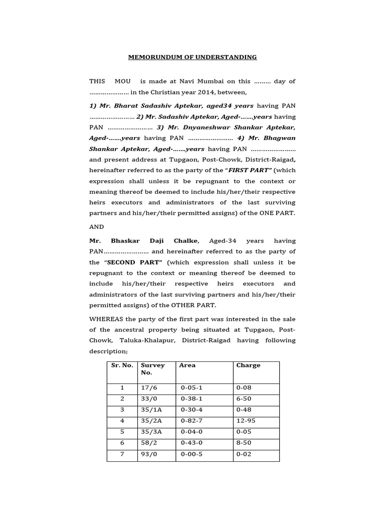MOU-Baskar Chalke | PDF
