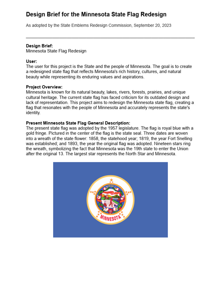 MN State Emblems Redesign Commission Design Brief | PDF