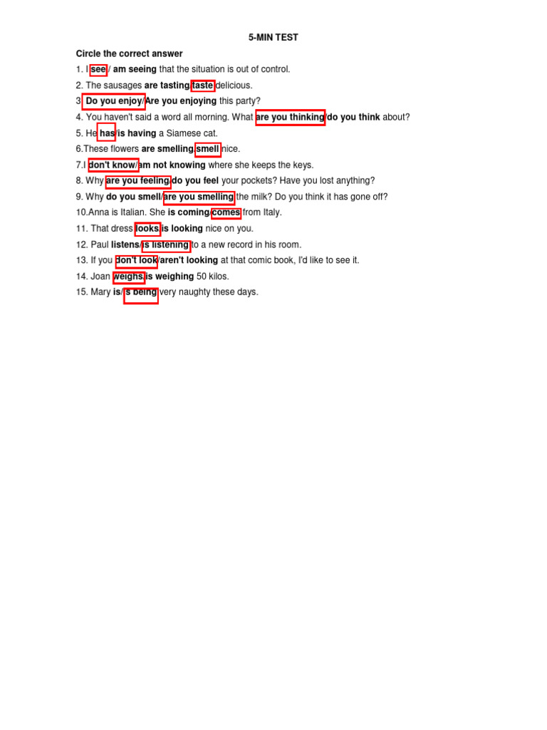 Present Tense Grammar Exercises | PDF | Language Arts & Discipline