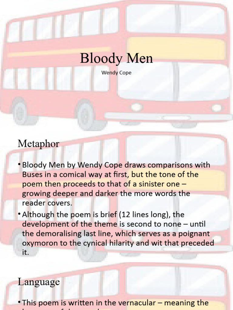 Bloody Men by Wendy Cope | PDF