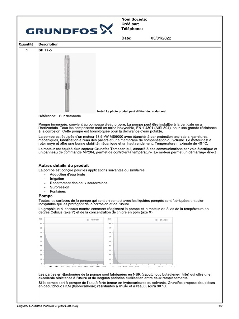SPEC Pompe SP77-5 | PDF