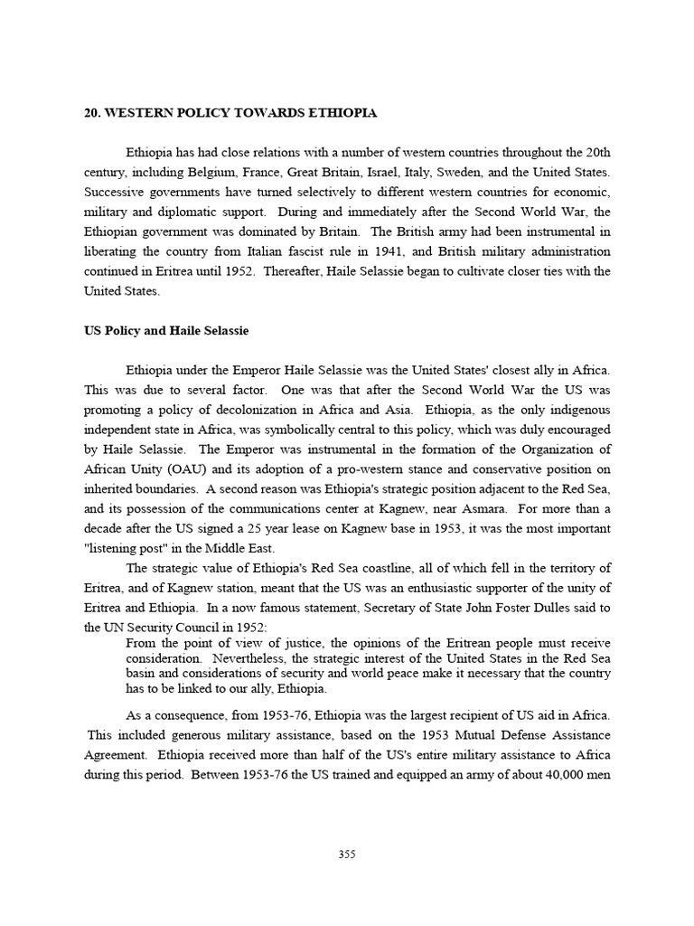 Western Policy Towards Ethiopia | PDF | Ethiopia | Israel
