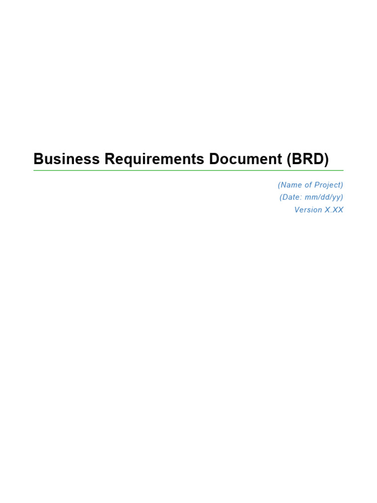 BRD Template | PDF | Business Process | Use Case
