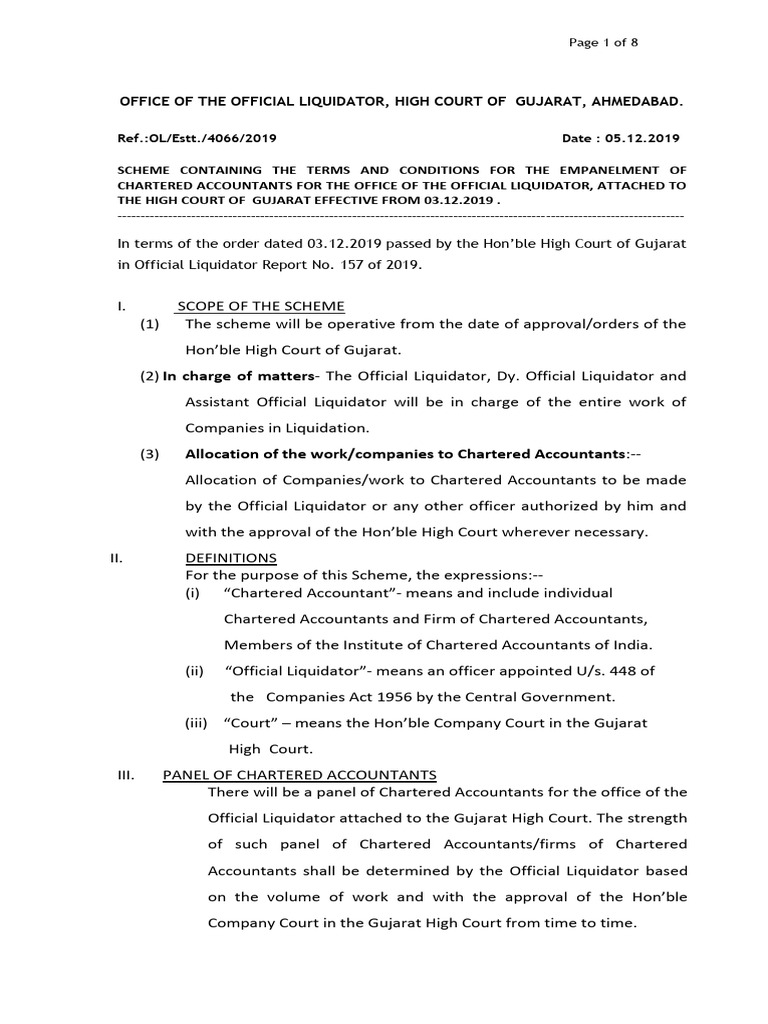 Empanelment Terms for Chartered Accountants | PDF