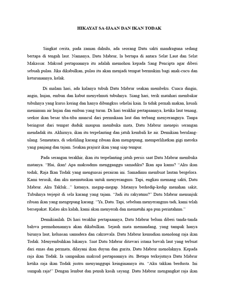 Contoh Hikayat | PDF