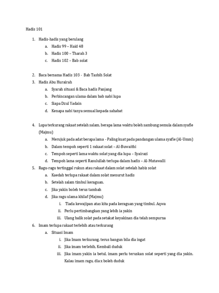Hadis 101 Bulghah | PDF