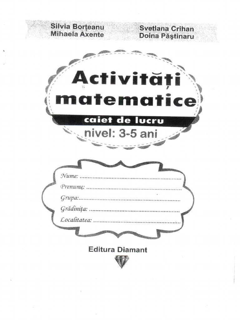 Activitati Matematice 3-5 Ani Caiet de Lucru | PDF
