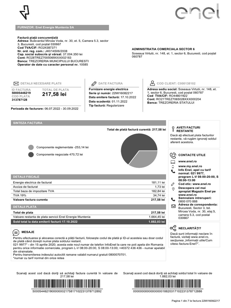 Factura Enel Test | PDF