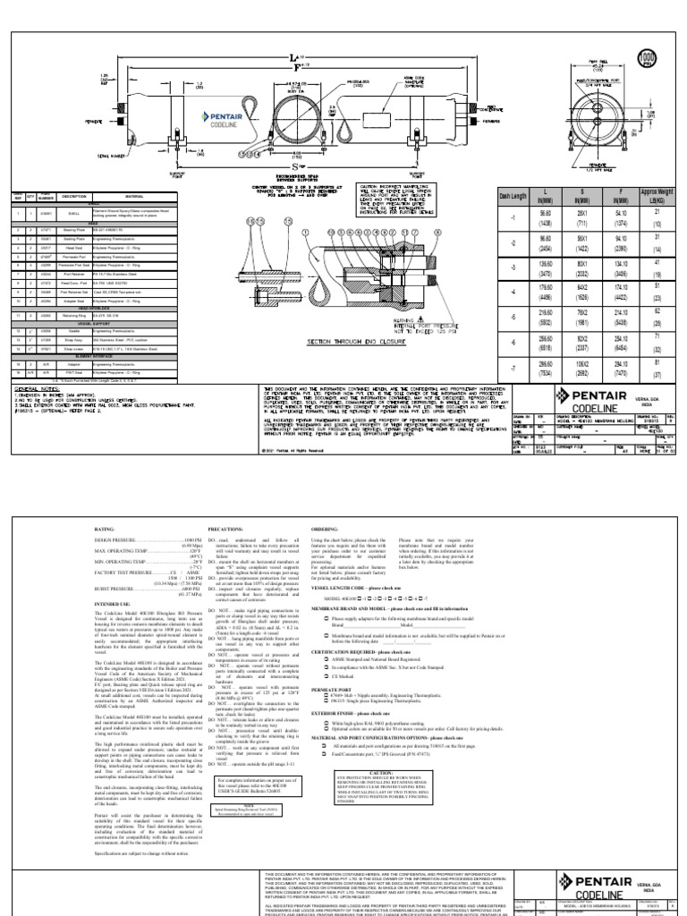 RO Pressure Vessel Specs | PDF | Corrosion | Materials