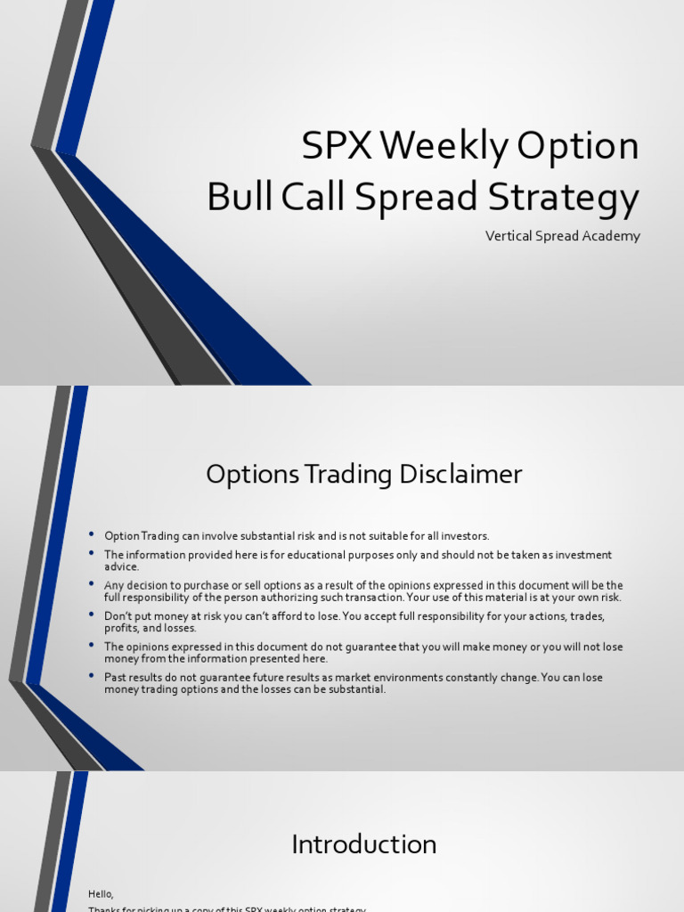 VSA SPX Weekly Option Strategy | PDF
