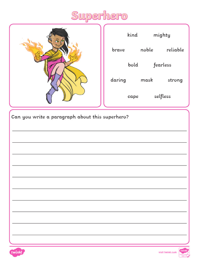 T TP 7558 Superhero Description Writing Frames - Ver - 2 | PDF