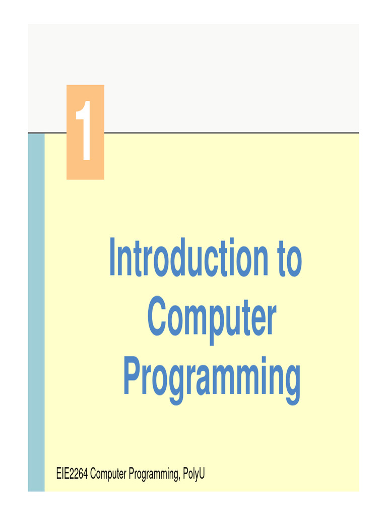 Introduction to Computer Programming | PDF