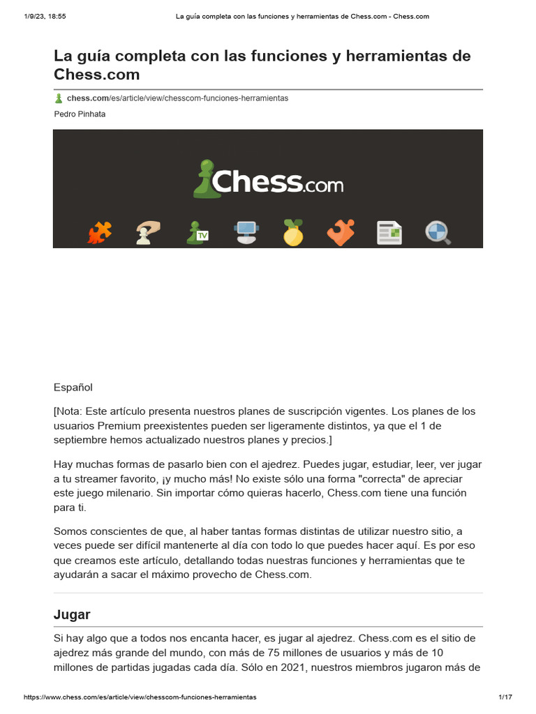 Chesscom - Guía Completa - Funciones y Herramientas | PDF | Ajedrez ...