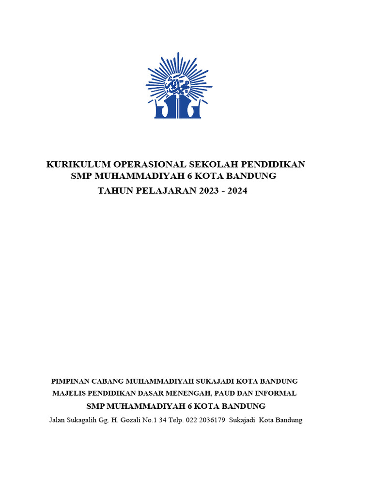 KOSP SMP Muhammadiyah 6 2023-2024 | PDF