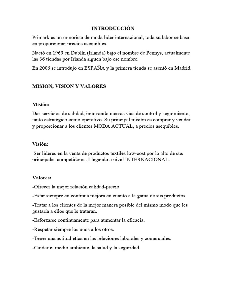 Primark trabajo.-1 | PDF