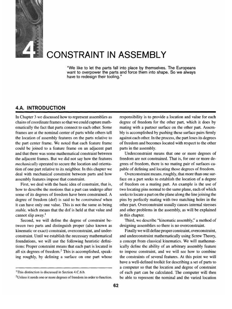 CONSTRAINT IN ASSEMBLY - A | PDF