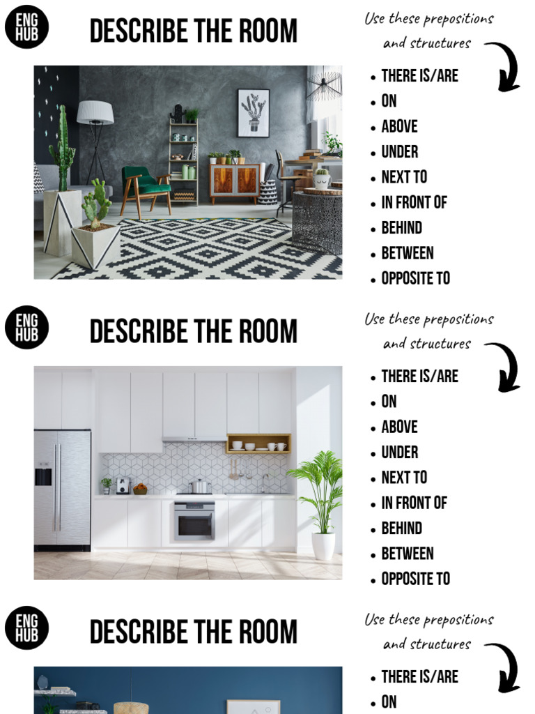 Room Description Using Prepositions | PDF