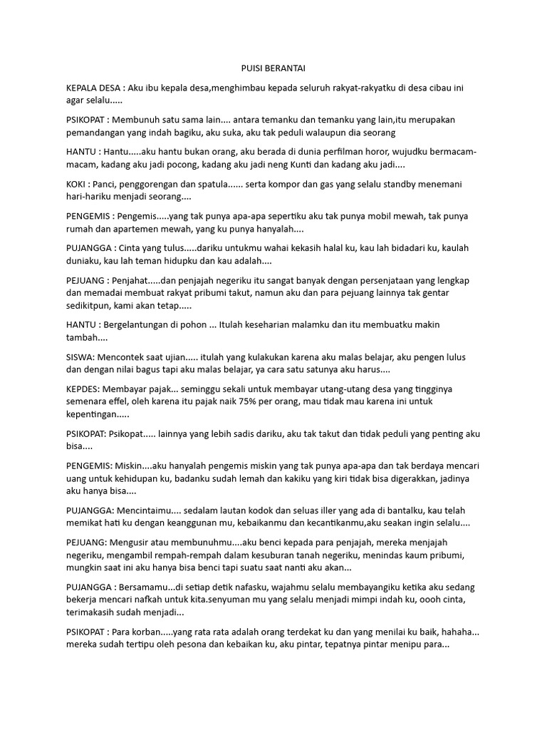 Puisi Berantai | PDF | Seni