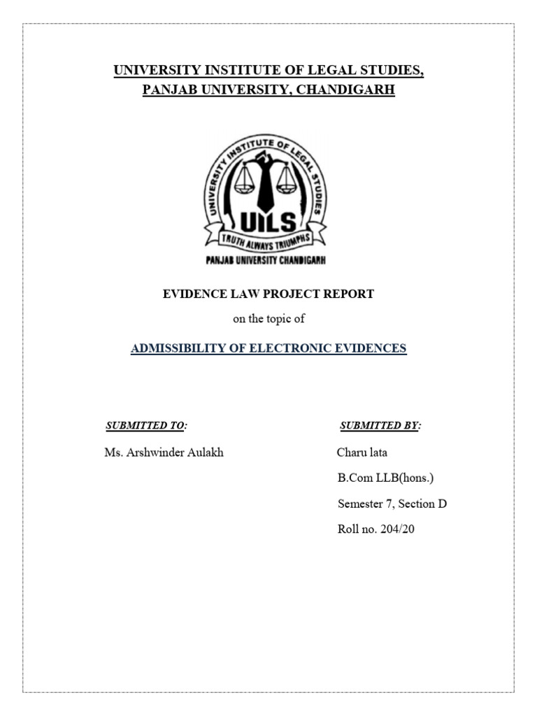Admissibility of Electronic Evidence Report | PDF